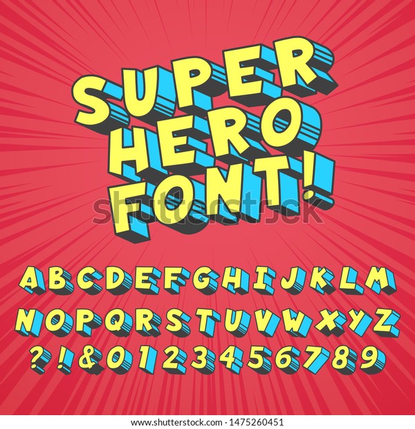 Super Hero Comics Font Comic Graphic Stock Illustration 1475260451