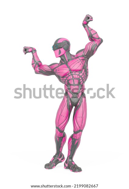 Super Hero Doing Dynamic Bodybuilder Pose Stock Illustration 2199082667 ...