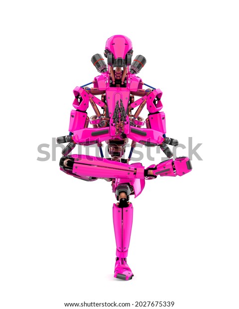 Super Robot Doing Namaste Pose 3d Stock Illustration 2027675339 ...