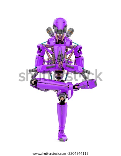 Super Robot Doing Namaste Pose 3d Stock Illustration 2204344113 ...