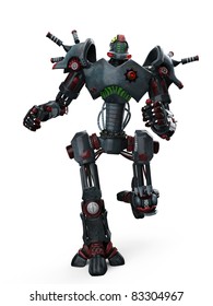 Super Robot Running Front View Stock Illustration 83304967 | Shutterstock