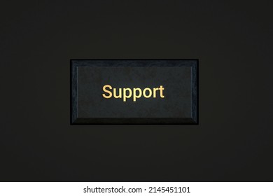 Support Button Over Black Background 3d Stock Illustration 2145451101 ...