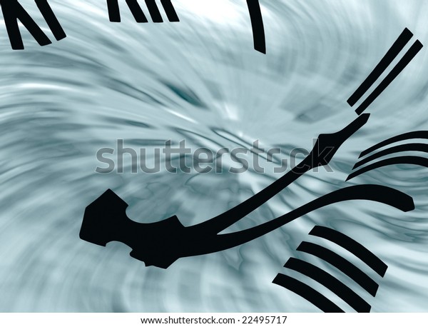 Surreal Clock Face Over Twisted Abstract Stock Illustration 22495717 ...