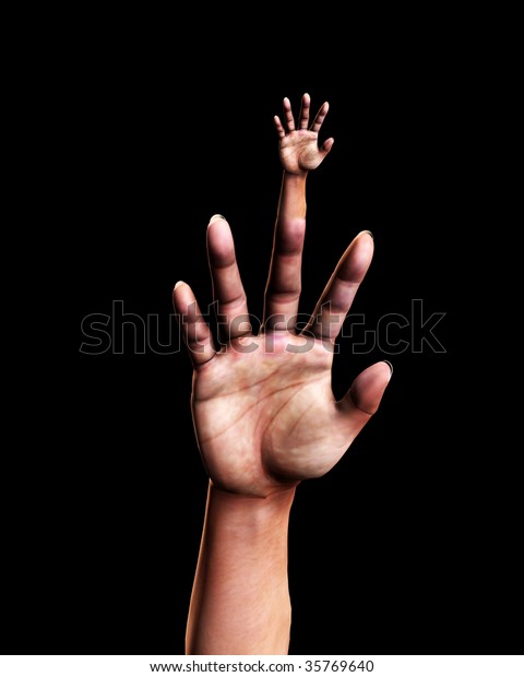 Surreal Hand Stock Illustration 35769640
