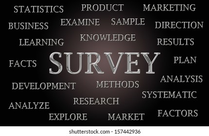 Survey Word Cloud Written Luxurious Chrome Stock Illustration 157442936 ...
