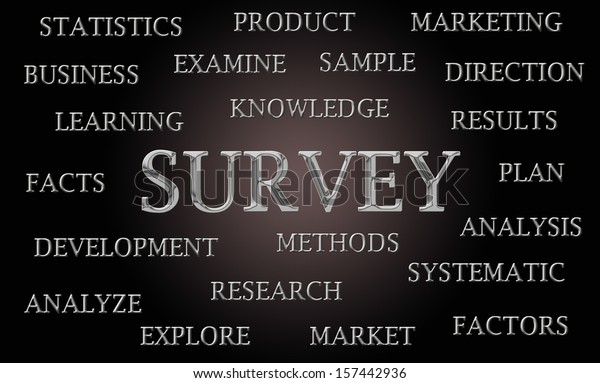 Survey Word Cloud Written Luxurious Chrome Stock Illustration 157442936 ...