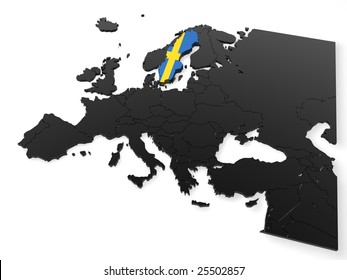 Sweden 3d Map Stock Illustration 25502857 | Shutterstock