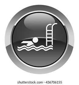 Swimmer Swimming Pool Web Button Isolated Stock Illustration 436706155 ...