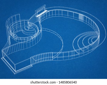 Swimming Pool Blueprint 3d Rendering 스톡 일러스트 1496384699 | Shutterstock