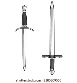 Sword Dagger Linework Illustration Stock Illustration 2185209553 ...