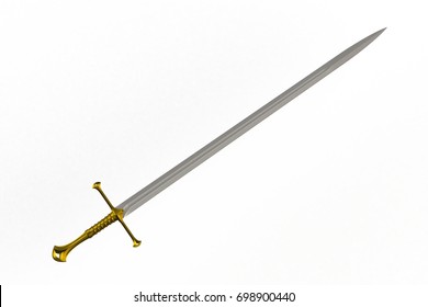 Sword Displayed By Diagonal Isolated On: illustrazione stock 717061165 ...