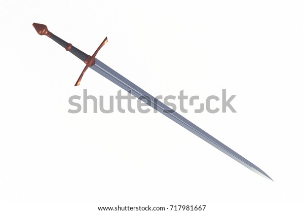 Sword Displayed By Diagonal Isolated On 스톡 일러스트 717981667 | Shutterstock