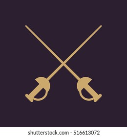 Sword Icon Epee Symbol Flat Illustration Stock Illustration 516613072 ...