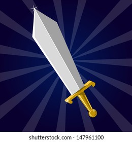 Shining Sword Cartoon Vector Illustration 스톡 벡터(로열티 프리) 113382211 ...