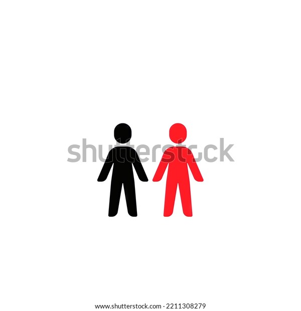Symbol Difference Between Men Red Black Stock Illustration 2211308279 ...