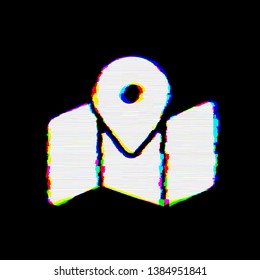 Symbol Map Marked Has Defects Glitch: стоковая иллюстрация, 1384951841 ...