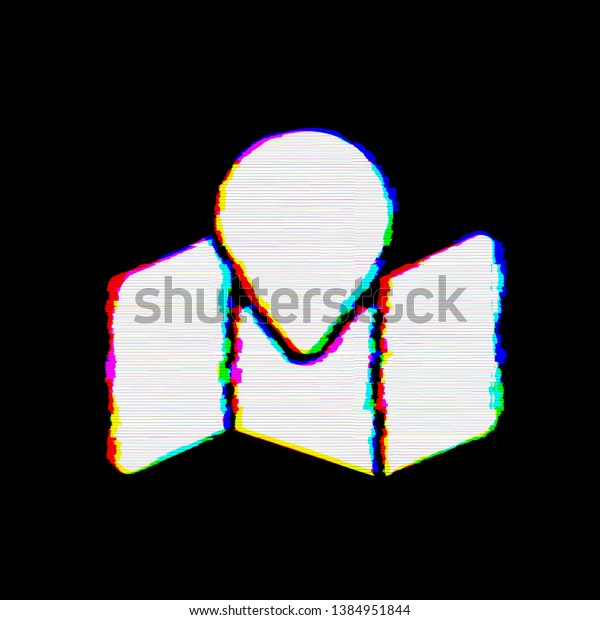 Symbol Map Marked Has Defects Glitch Stock Illustration 1384951844