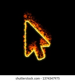 Symbol Mouse Pointer Burns Red Fire Stock Illustration 1374347975 ...
