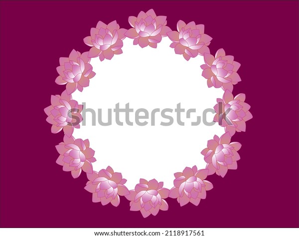 Symmetric Lotus Pattern White Circle Frame Stock Illustration ...