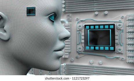 Synthesis Human Computer 3d Rendering Stock Illustration 1121723297 ...