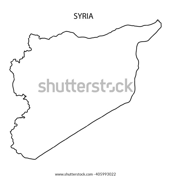 Syria Map Outline Stock Illustration 405993022