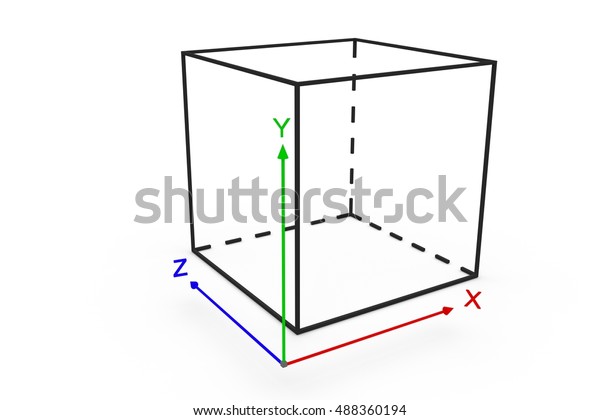 System Coordinate Cube On White Background Stock Illustration 488360194 ...