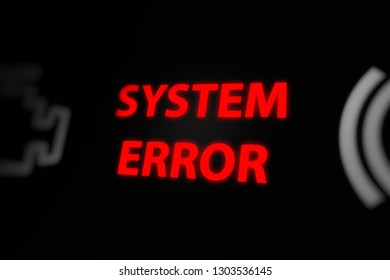 System Error Warning Light On Car Stock Illustration 1303536145 ...