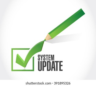 System Update Approval Check Mark Sign Stock Illustration 391895326