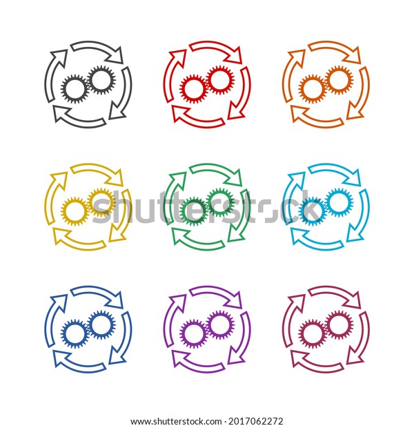 System Update Color Icon Set Isolated Stock Illustration 2017062272 ...