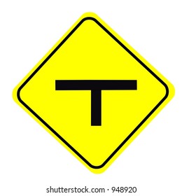 T Intersection Ahead Sign Isolated On 스톡 일러스트 948920 | Shutterstock