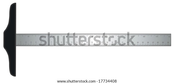 T Square Aluminum Drafting Tool Inch Stock Illustration 17734408