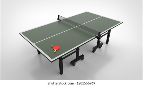 Table Tennis Racket Table 3d Rendering Stock Illustration 1281556969 ...