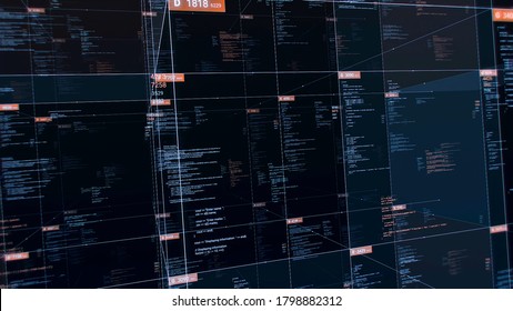 Tables Source Codes On Black Background Stock Illustration 1798882312 ...