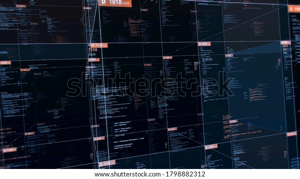Tables Source Codes On Black Background Stock Illustration 1798882312 ...
