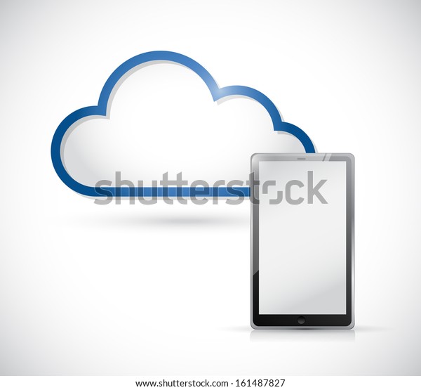 Tablet Border Storage Cloud Illustration Design Stock Illustration ...