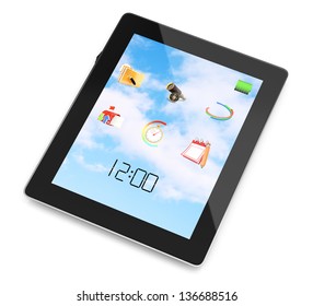 Tablet Computer Isolated On White 3d Stock Illustration 136688516 ...