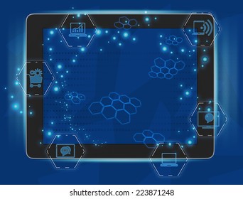Illustration Modern Television Technical Screen On: เวกเตอร์สต็อก (ปลอด ...