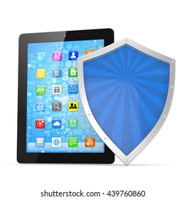 Tablet Pc Shield On White Device Stock Illustration 361695683