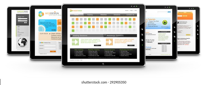 Tablets Several Web Design Templates On Stock Illustration 292905350 ...