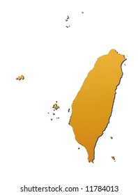 Taiwan Map Filled Orange Gradient Mercator Stock Illustration 11784013 ...