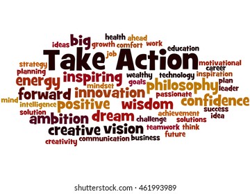Take Action Word Cloud Concept On Stock Illustration 461993989 ...
