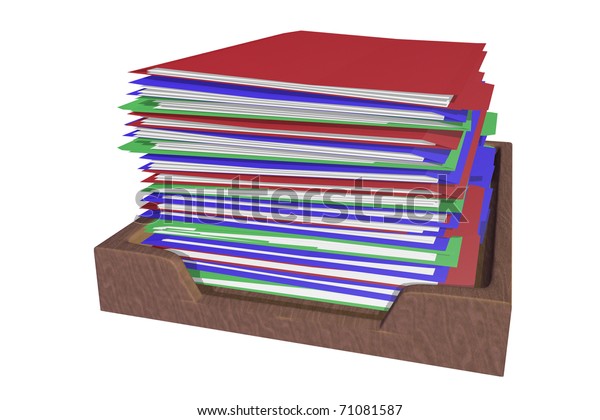 Tall Stack File Folders Wooden Desk Stock Illustration 71081587 Tall Stack File Folders Wooden Desk Stock Illustration 71081587