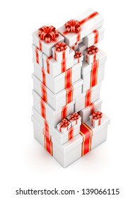 Tall Tower Gift Boxes White Gift Stock Illustration 140783038 ...