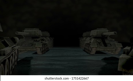 Tank 3d Render Green Background Stock Illustration 1751422667 ...