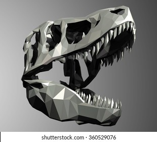 Tarbosaurus Bataar Skull Low Poly 3d 库存插图 360529076 | Shutterstock