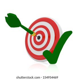 Green Check Mark On Target: ภาพประกอบสต็อก 40993504 | Shutterstock