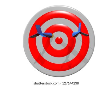 2021 White Red Target 3d Rendering Stock Illustration 1890084205