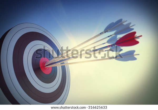 Target Hit Center By Arrows Stock Illustration 316625633 Target Hit Center By Arrows Stock Illustration 316625633