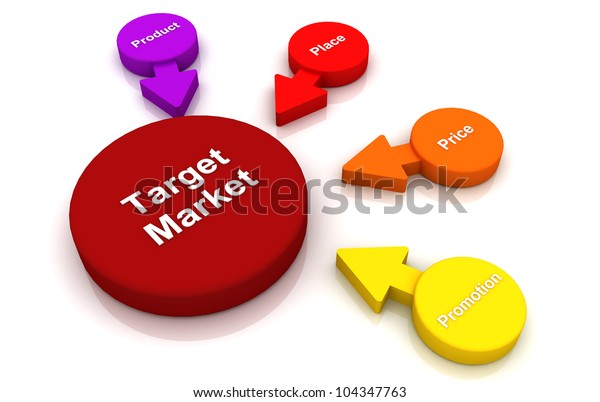 Target Market 3d Render Chart Circle Stock Illustration 104347763 ...