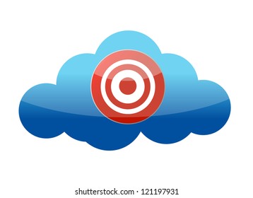 Target On Cloud Isolated On White Stock Illustration 121197931 ...